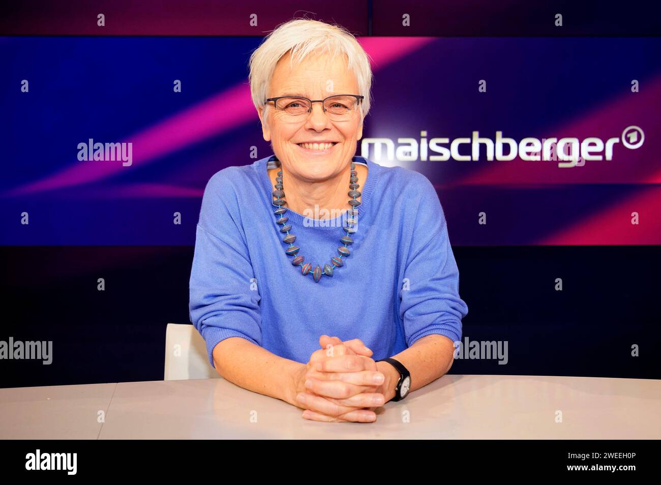 Ulrike Herrmann in der ARD-Talkshow maischberger im Studio Berlin ...