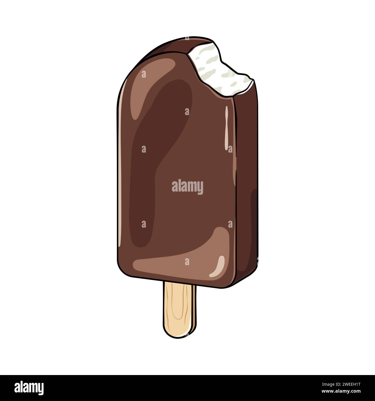 Chocolate ice cream, vector drawing Stock Vector Image & Art - Alamy