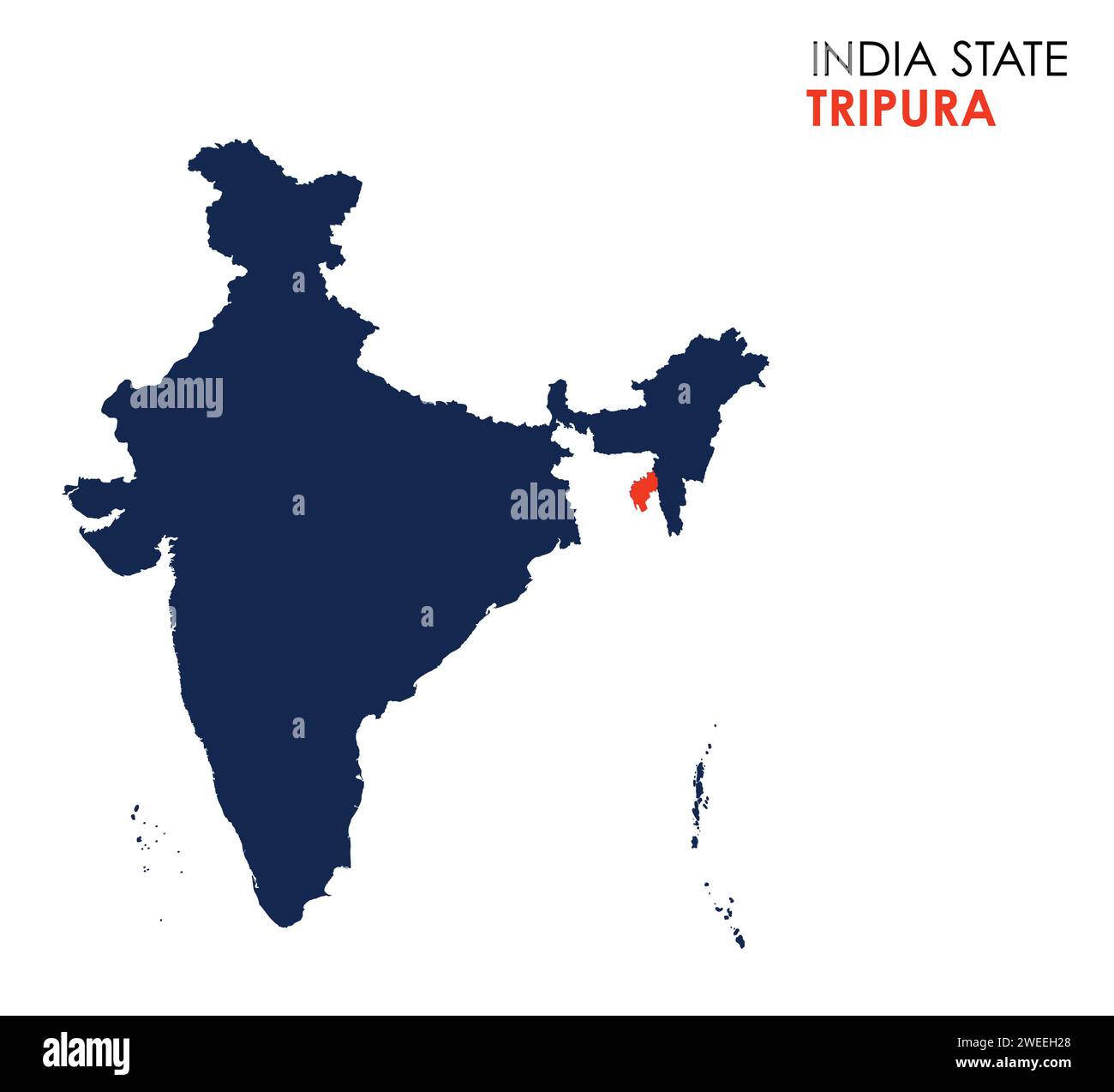 Tripura map of Indian state. Tripura map vector illustration. Tripura ...