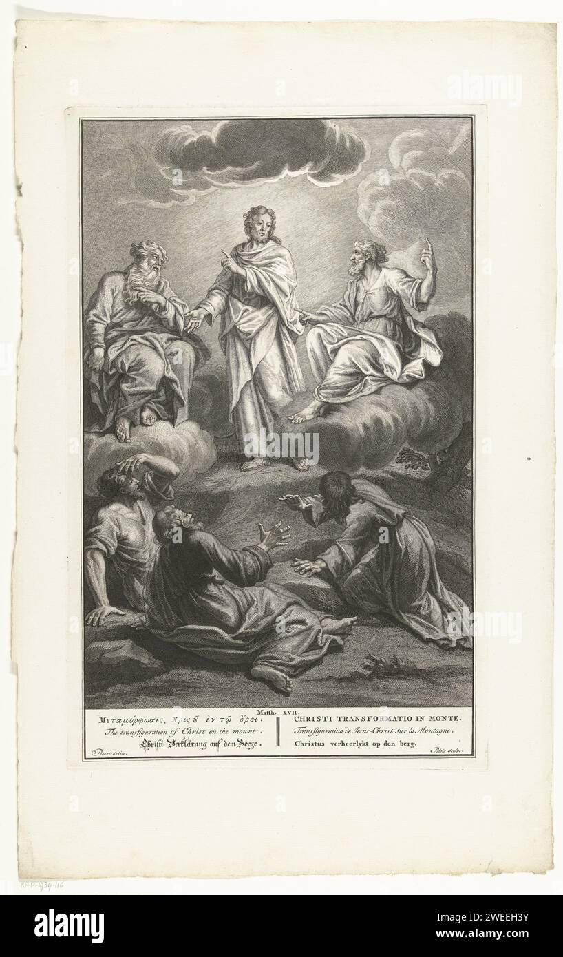 Transfiguration of Christ to the Berg Tabor, Abraham de Blois, After Bernard Picart, 1728 print ...