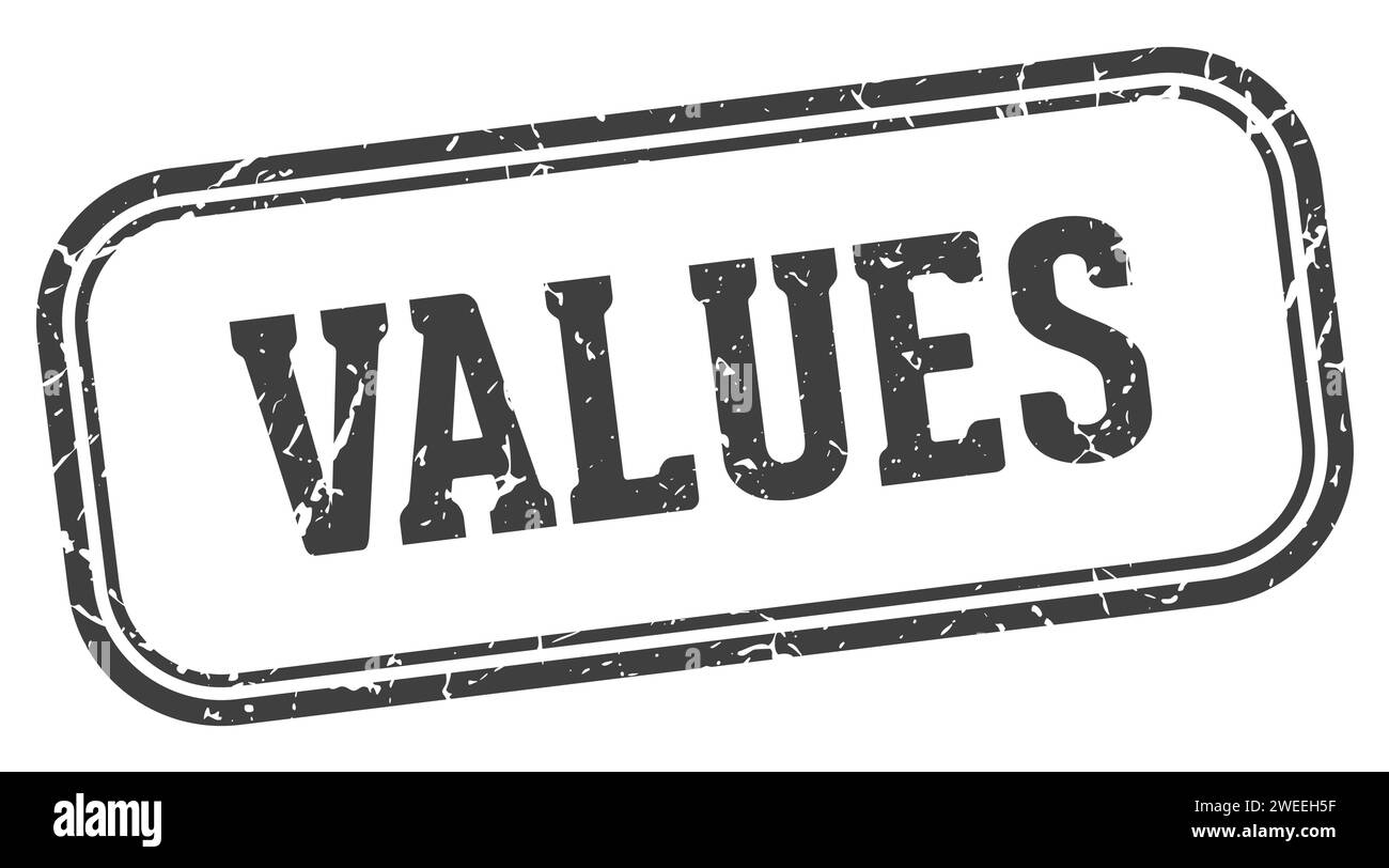 values stamp. values rectangular stamp isolated on white background ...