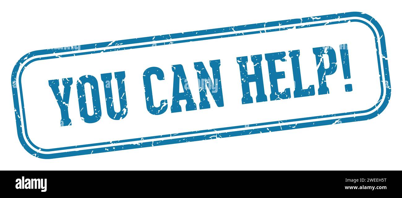 you can help stamp. you can help rectangular stamp isolated on white ...