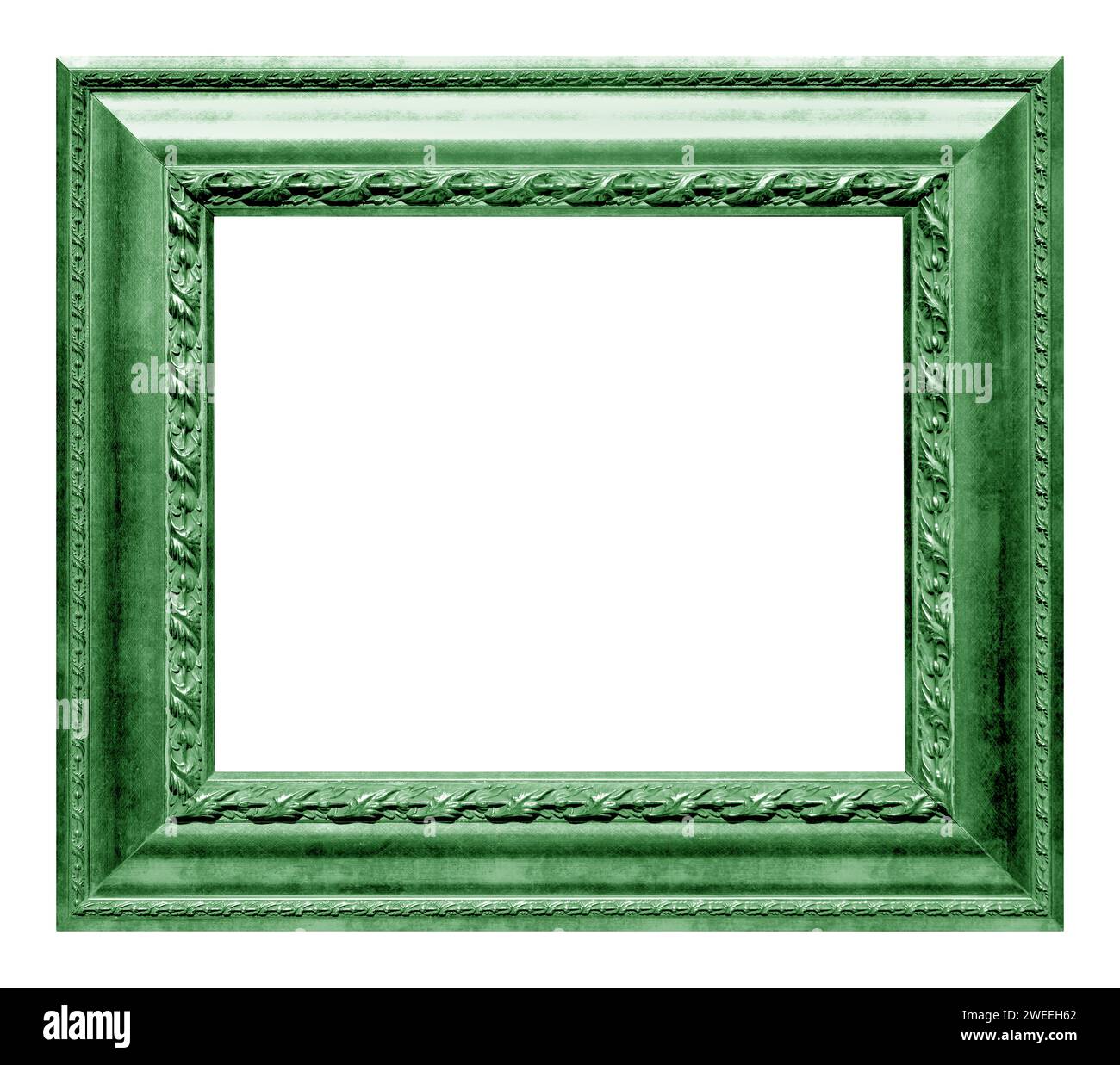 Antique green frame isolated on the white background Stock Photo - Alamy