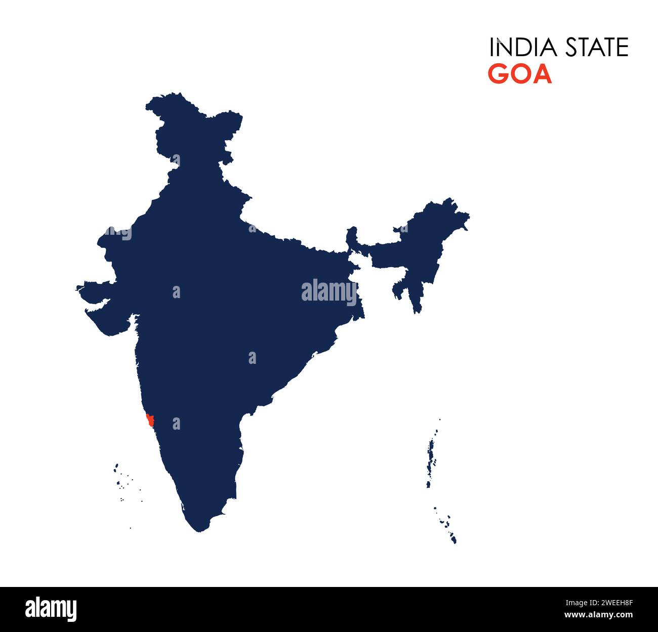 Goa map of Indian state. Goa map vector illustration. Goa vector map on ...