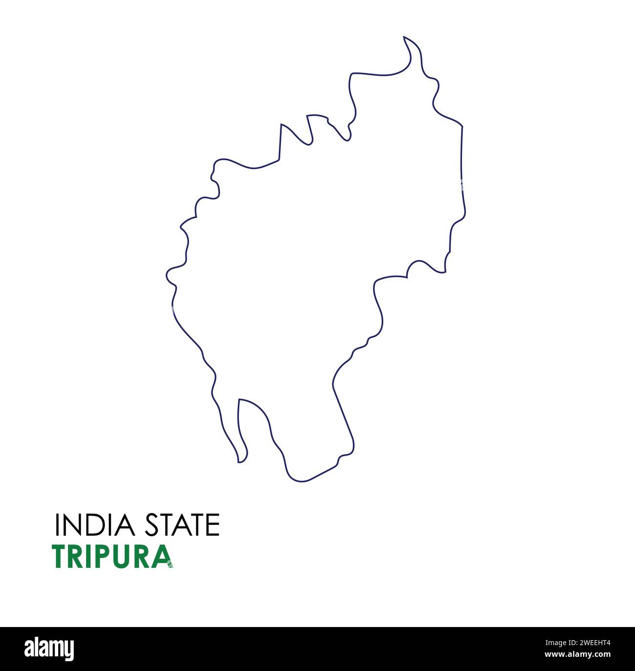Tripura map of Indian state. Tripura map vector illustration. Tripura ...