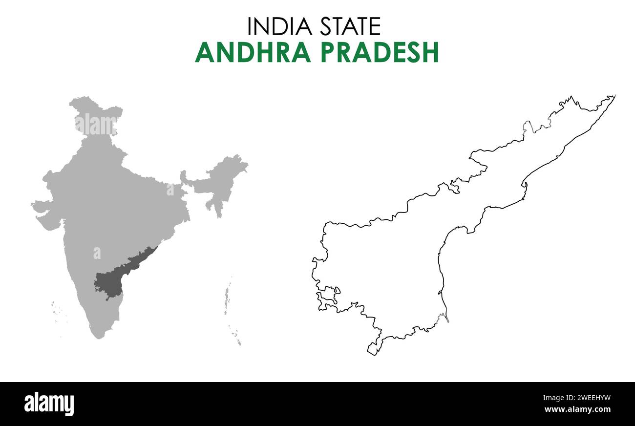 Andhra pradesh vector outline map hi-res stock photography and images ...