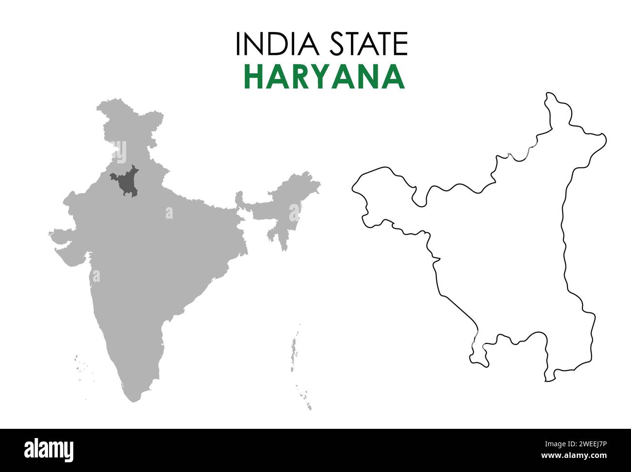 Haryana map of Indian state. Haryana map vector illustration. Haryana ...