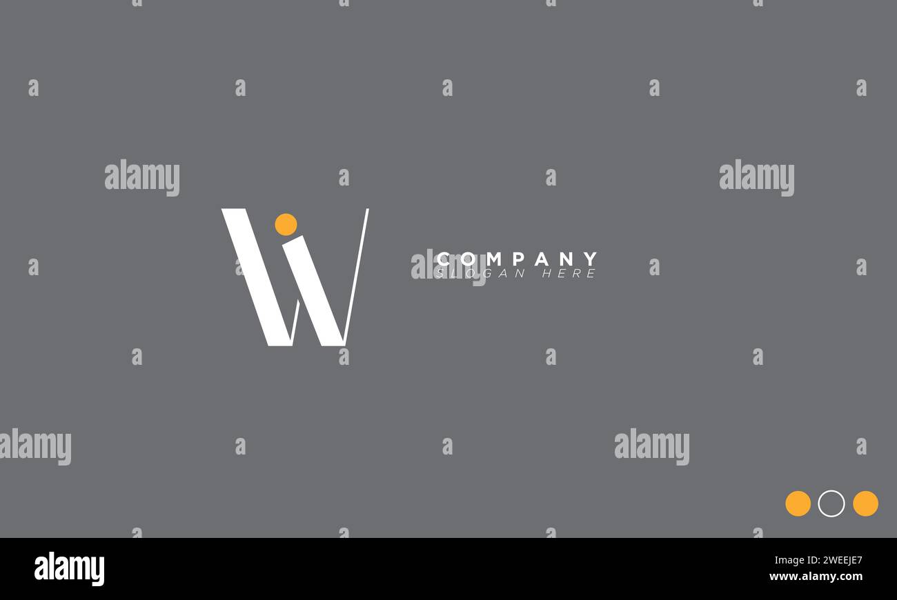 Wi abstract letters logo Stock Vector Images - Alamy