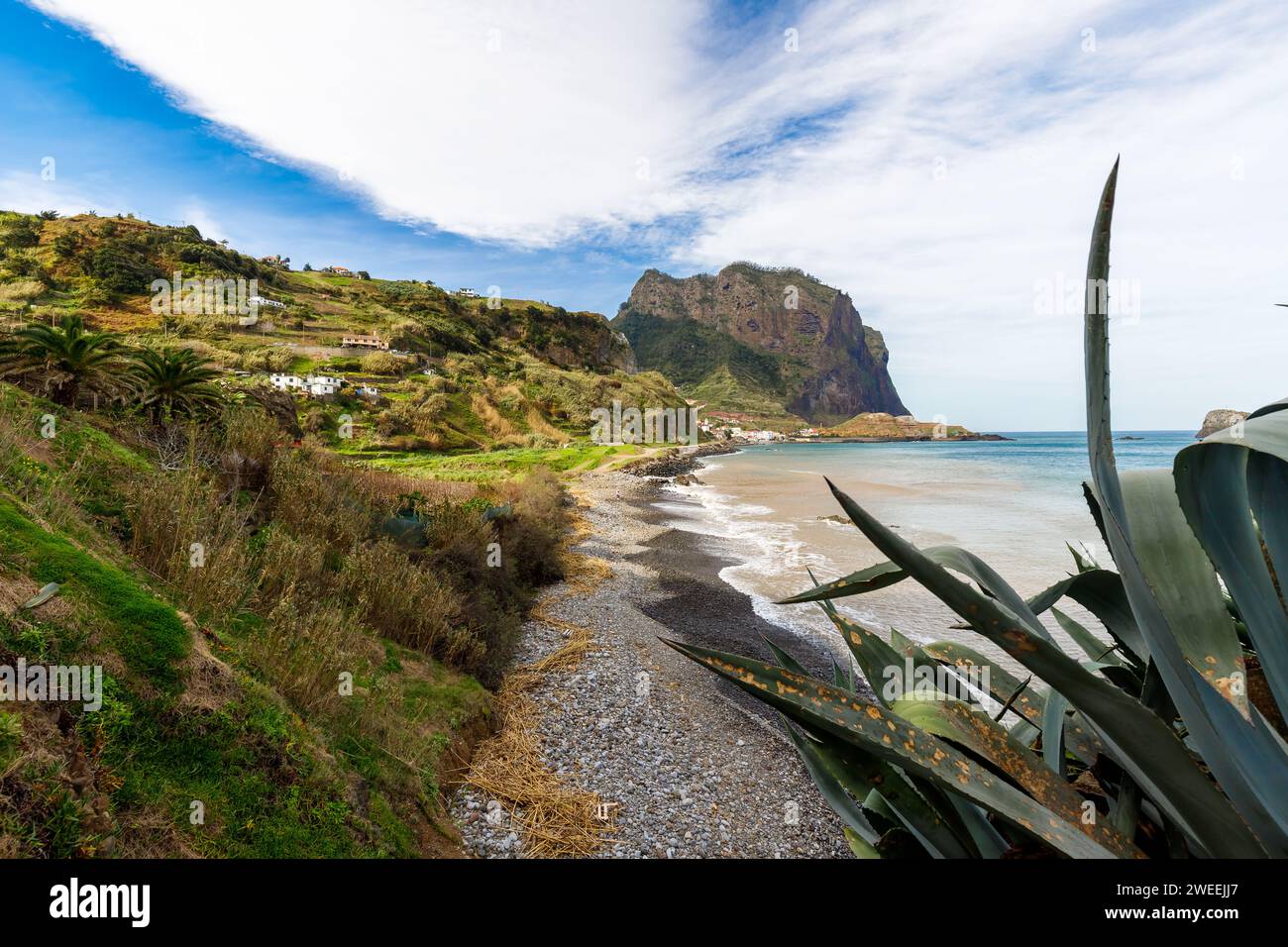 idyllic view of Maiata beach in Madeira Island, Portugal Stock Photo ...