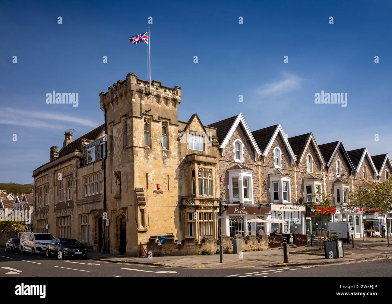 UK, England, Somerset, Weston-super-Mare, Boulevard, castellated ...