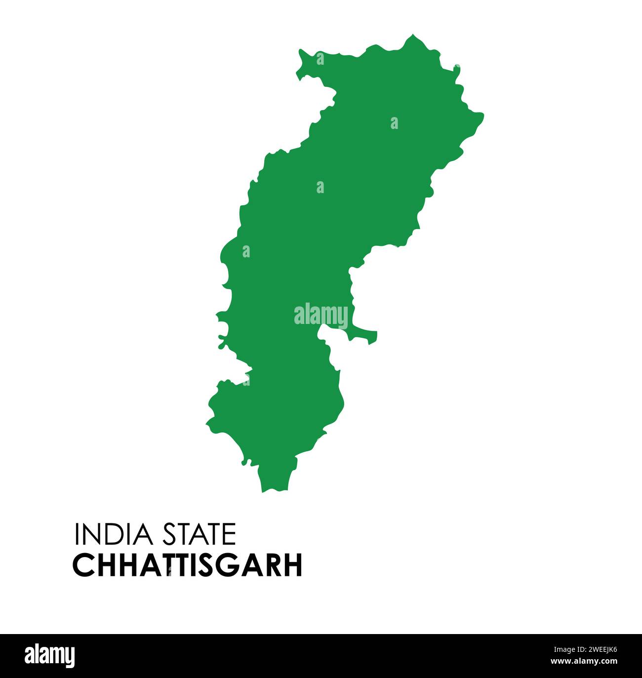 Chhattisgarh map of Indian state. Chhattisgarh map illustration. White Background Stock Vector ...