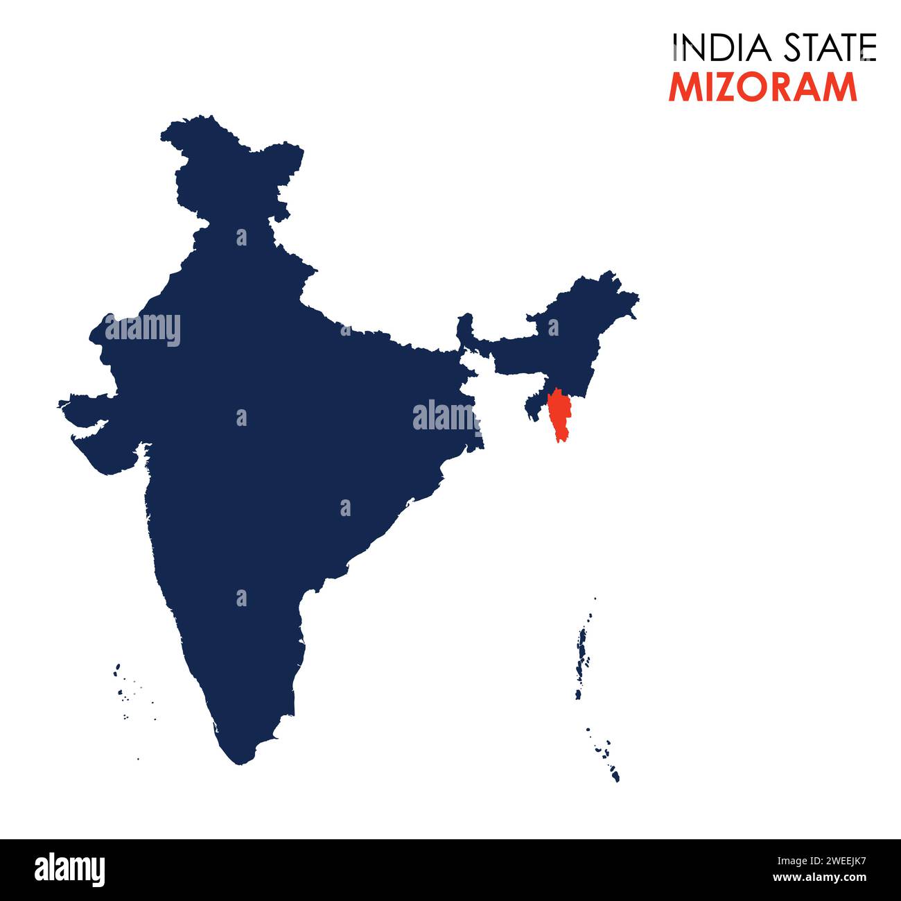 Mizoram map of Indian state. Mizoram map vector illustration. Mizoram ...