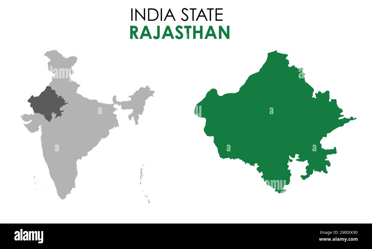 Rajasthan map of Indian state. Rajasthan map vector illustration ... Rajasthan map of Indian state. Rajasthan map vector illustration ...