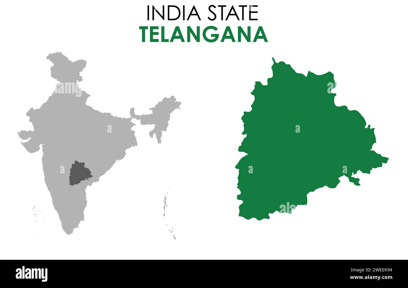 Telangana map of Indian state. Telangana map vector illustration ...