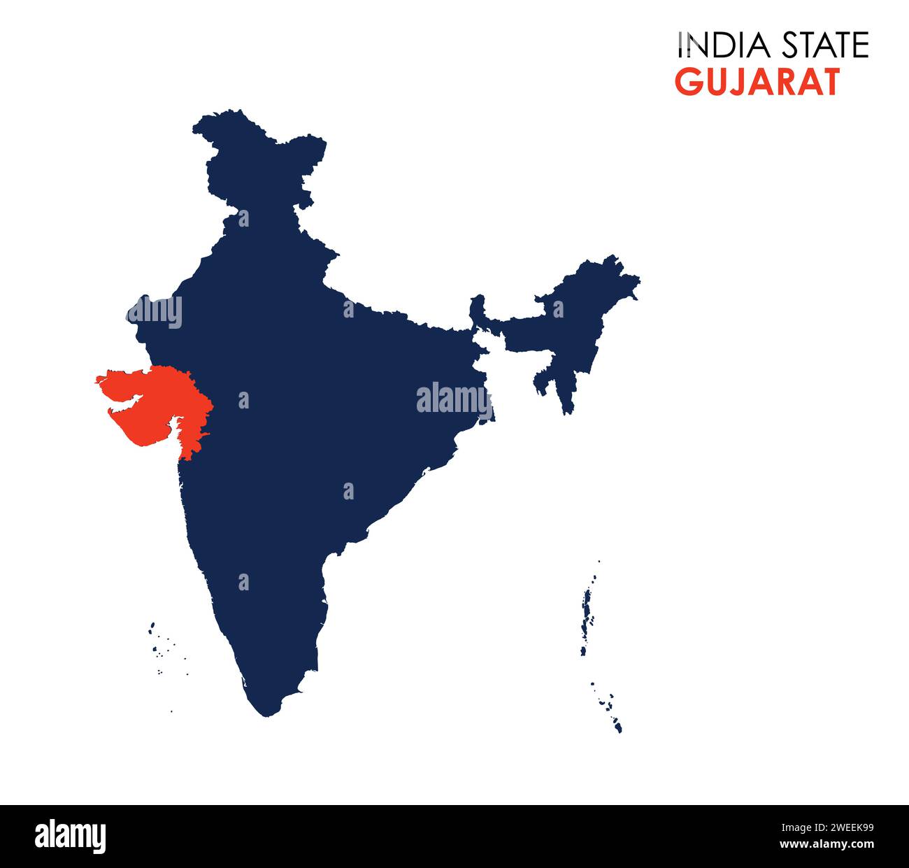 Gujarat map of Indian state. Gujarat map vector illustration. Gujarat ...