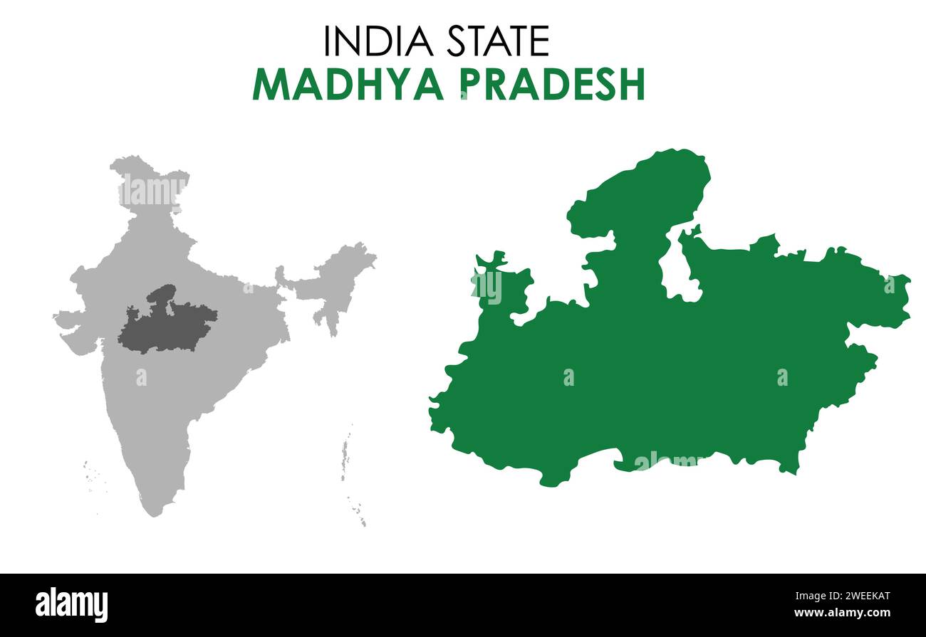 Madhya Pradesh map of Indian state. Madhya Pradesh map vector ...