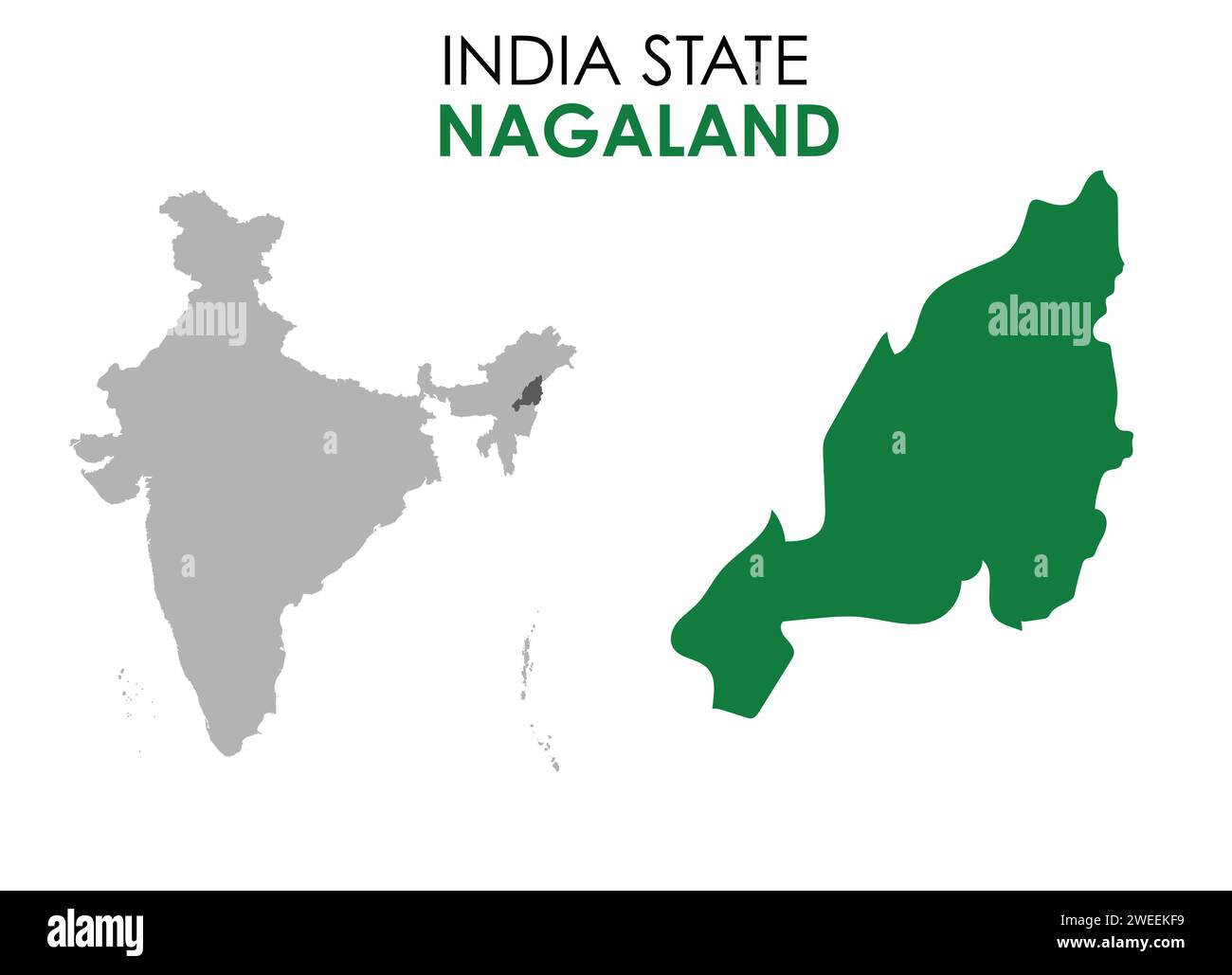 Nagaland map of Indian state. Nagaland map vector illustration ...