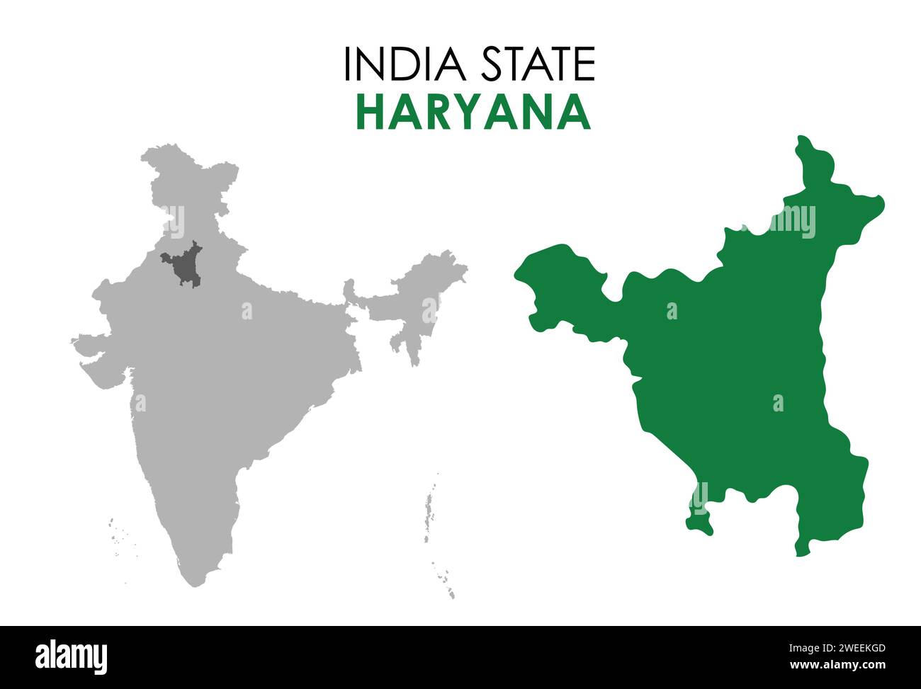 Haryana map of Indian state. Haryana map vector illustration. Haryana map on white background ...