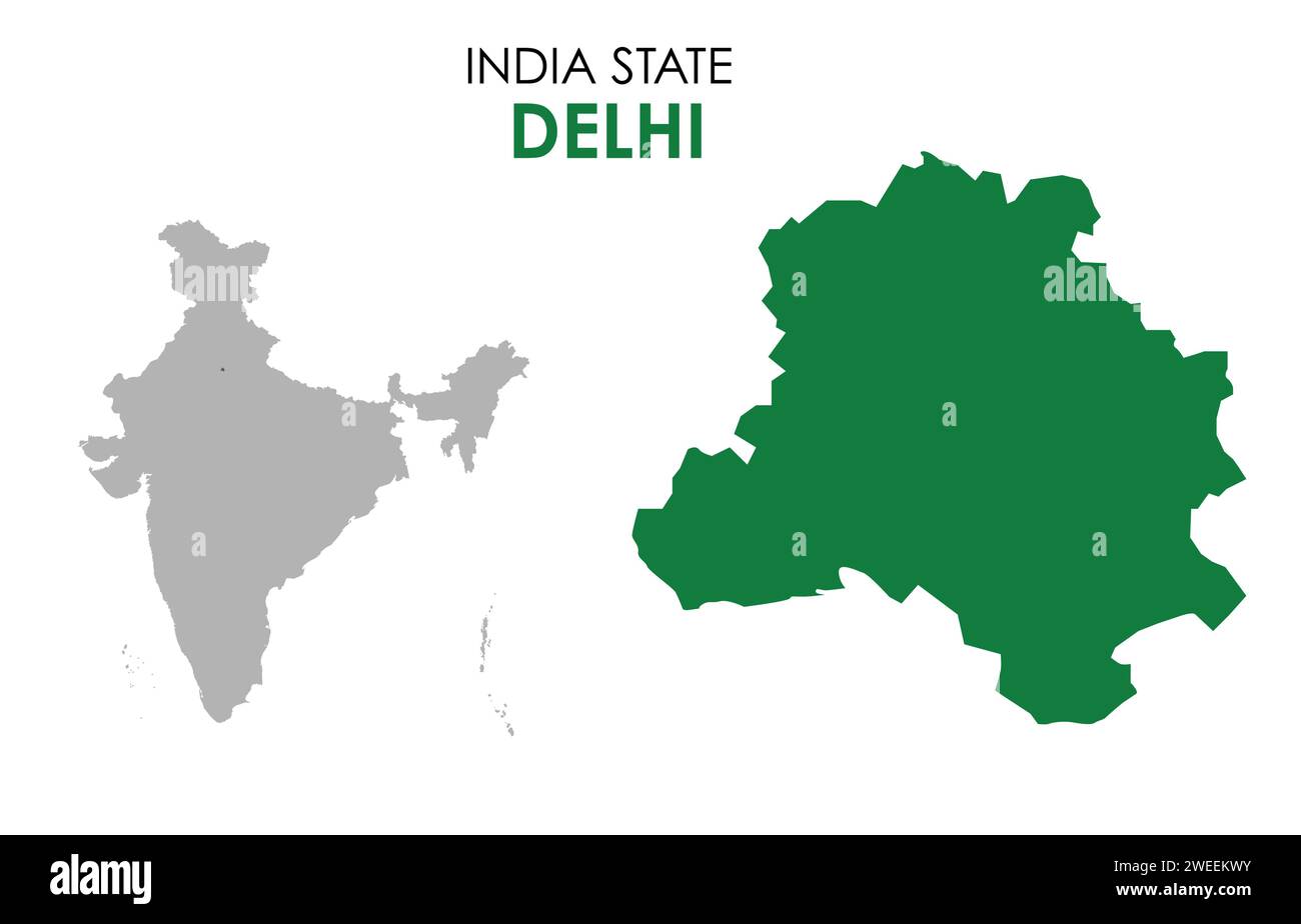 Delhi map of Indian state. Delhi map vector illustration. Delhi vector ...
