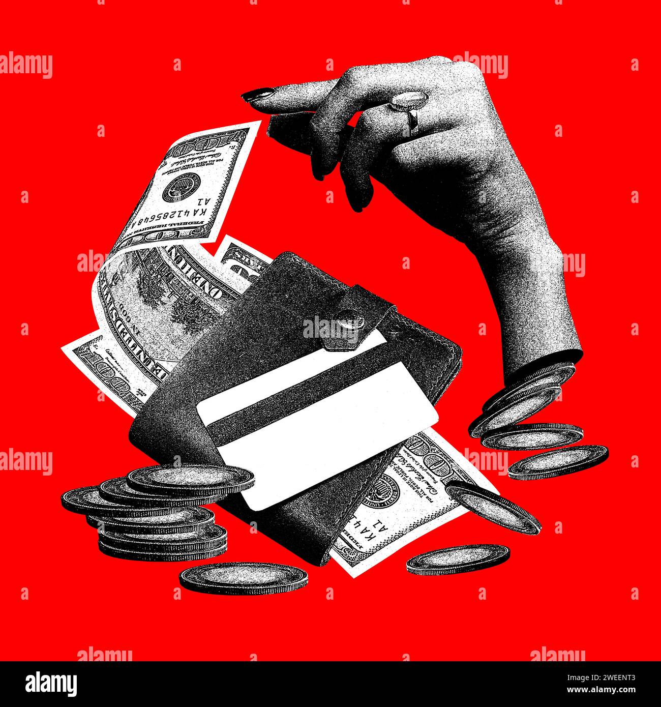 Poster about psychology of spending and consumer habits. Contemporary ...