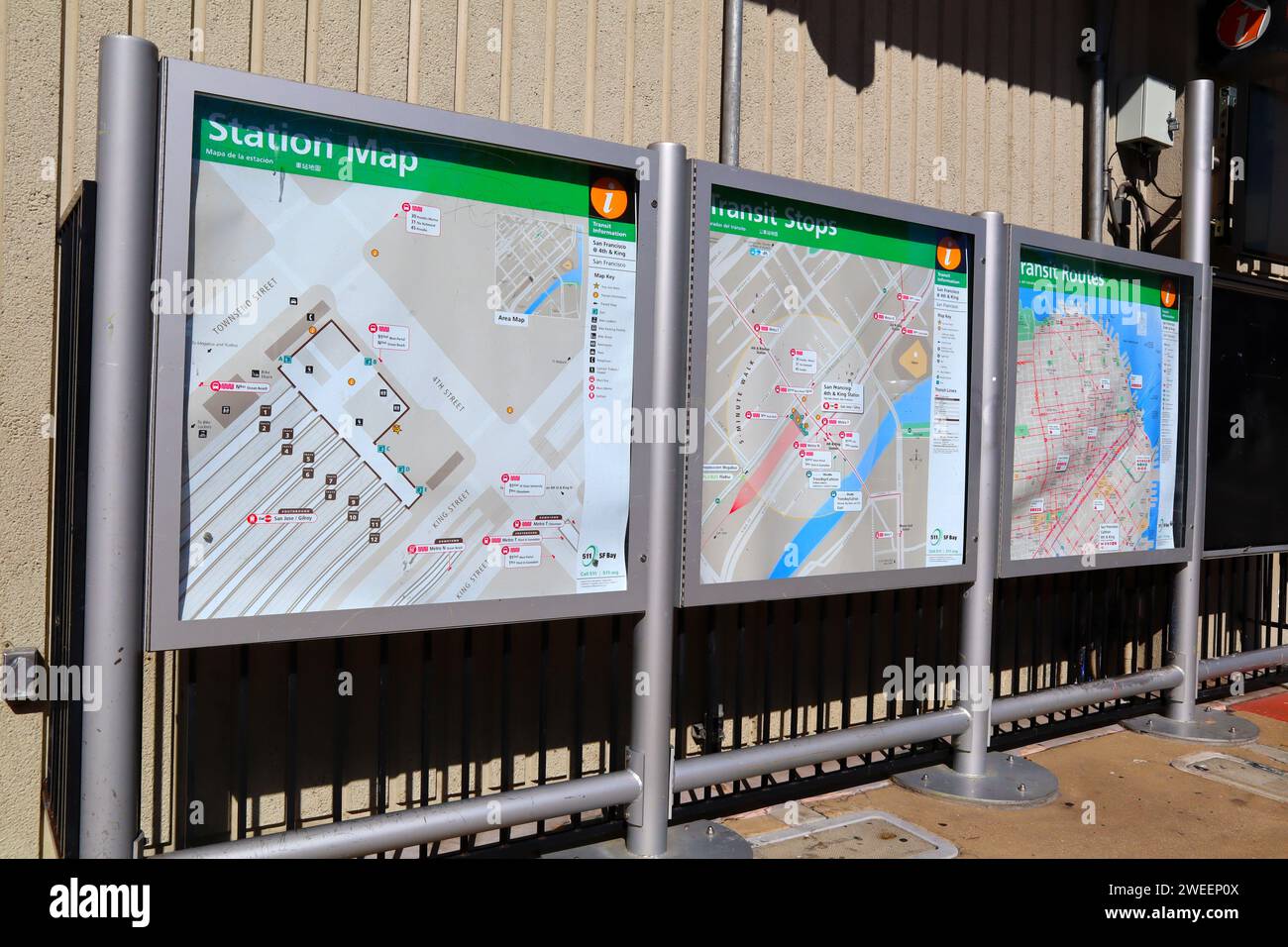 San Francisco, California: Panels of Transit Information at San ...