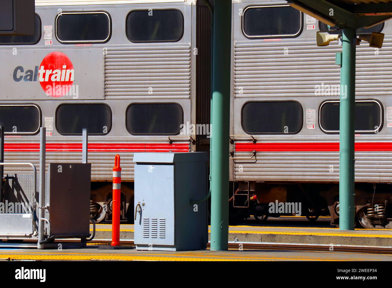 San Francisco, California: Caltrain train at the San Francisco Caltrain ...
