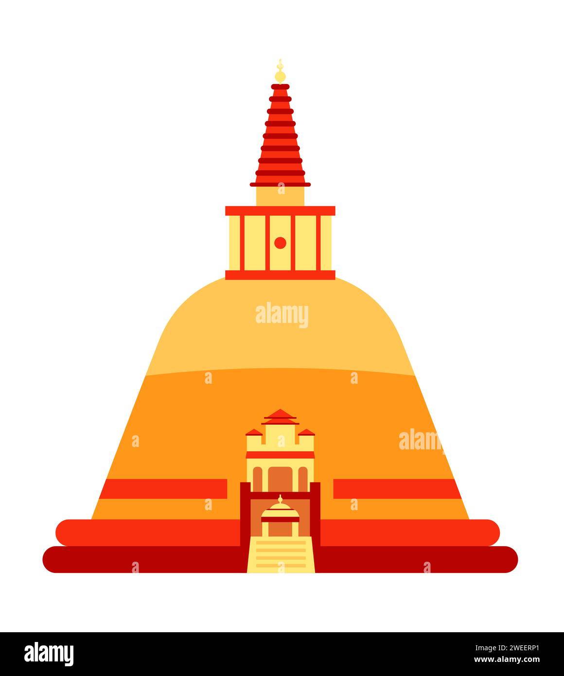 White Dagoba - modern flat design style single isolated image Stock ...