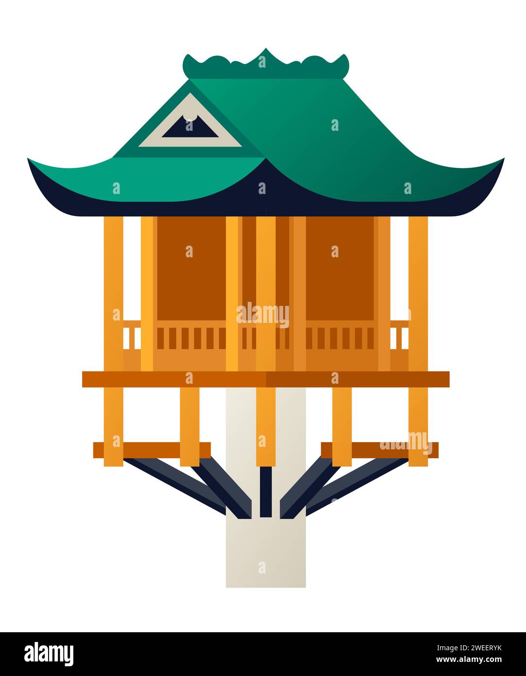 One pillar pagoda Stock Vector Images - Alamy