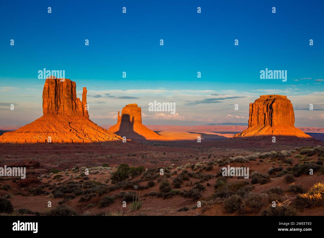 Shadow of the West Mitten projected onto the East Mitten at sunset in ...