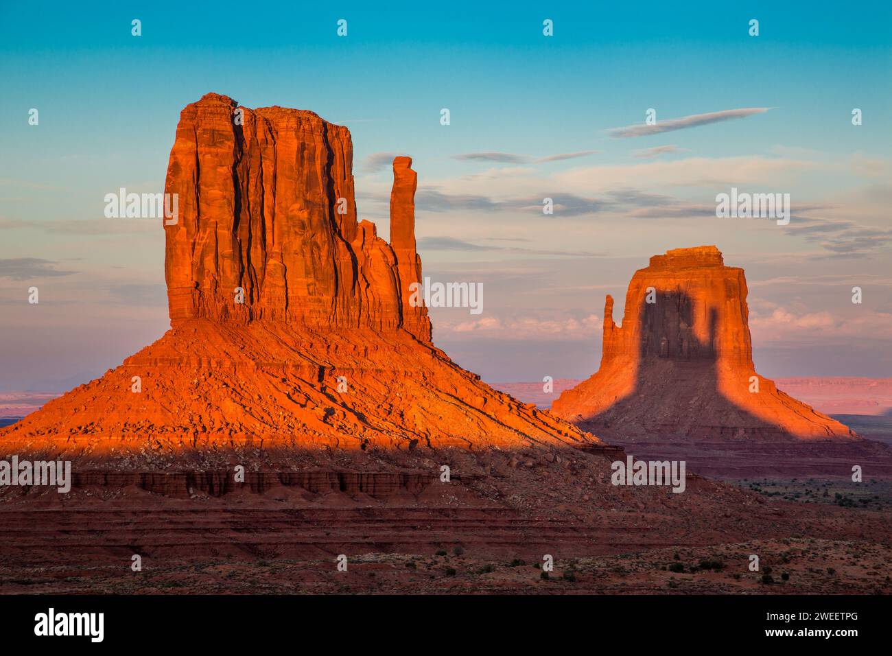 Shadow of the West Mitten projected onto the East Mitten at sunset in ...