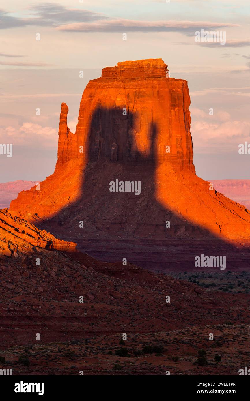Shadow of the West Mitten projected onto the East Mitten at sunset in ...