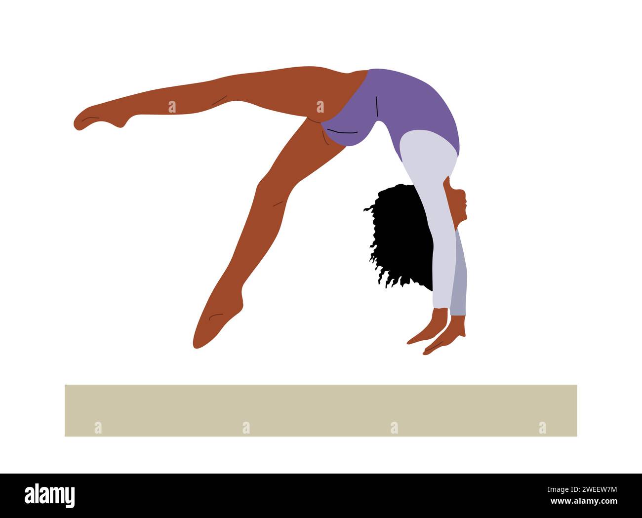 Girl Gymnast Doing Exercise On Balance Beam Stock Vector Image And Art Alamy