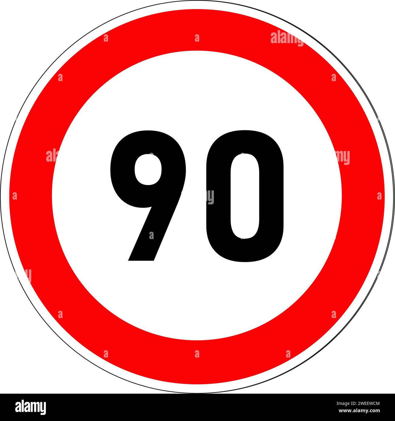 French road sign, speed limit Stock Photo - Alamy