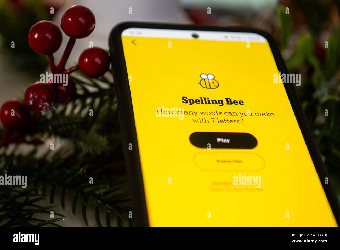 In this photo illustration, The New York Times Games - Spelling Bee ...