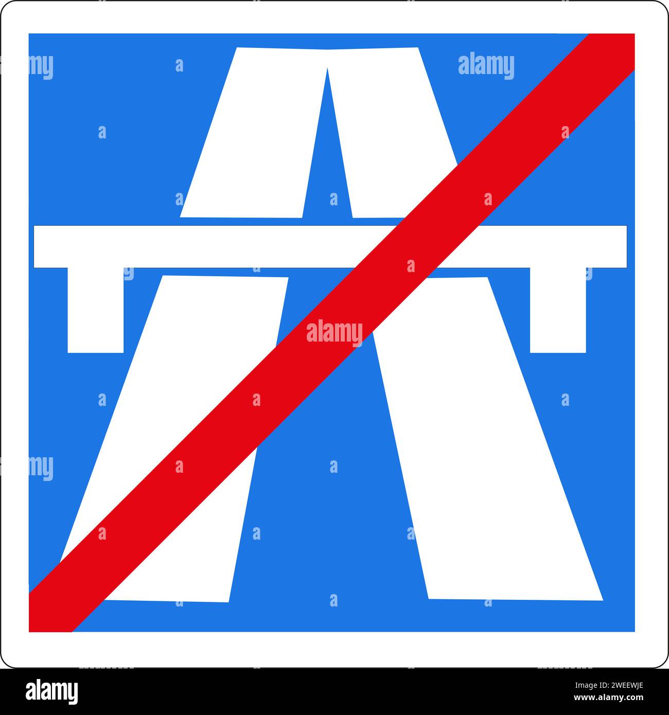 Road sign: End of freeway section Stock Photo - Alamy