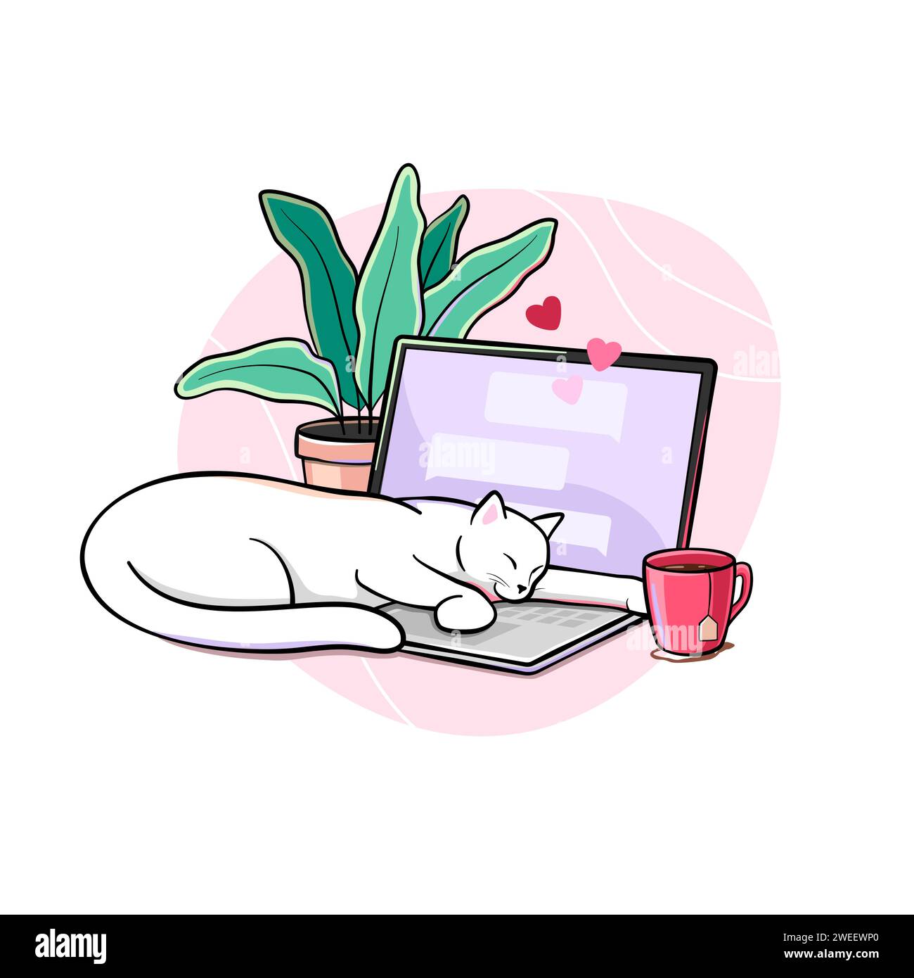 Messenger on screen laptop Cut Out Stock Images & Pictures - Alamy