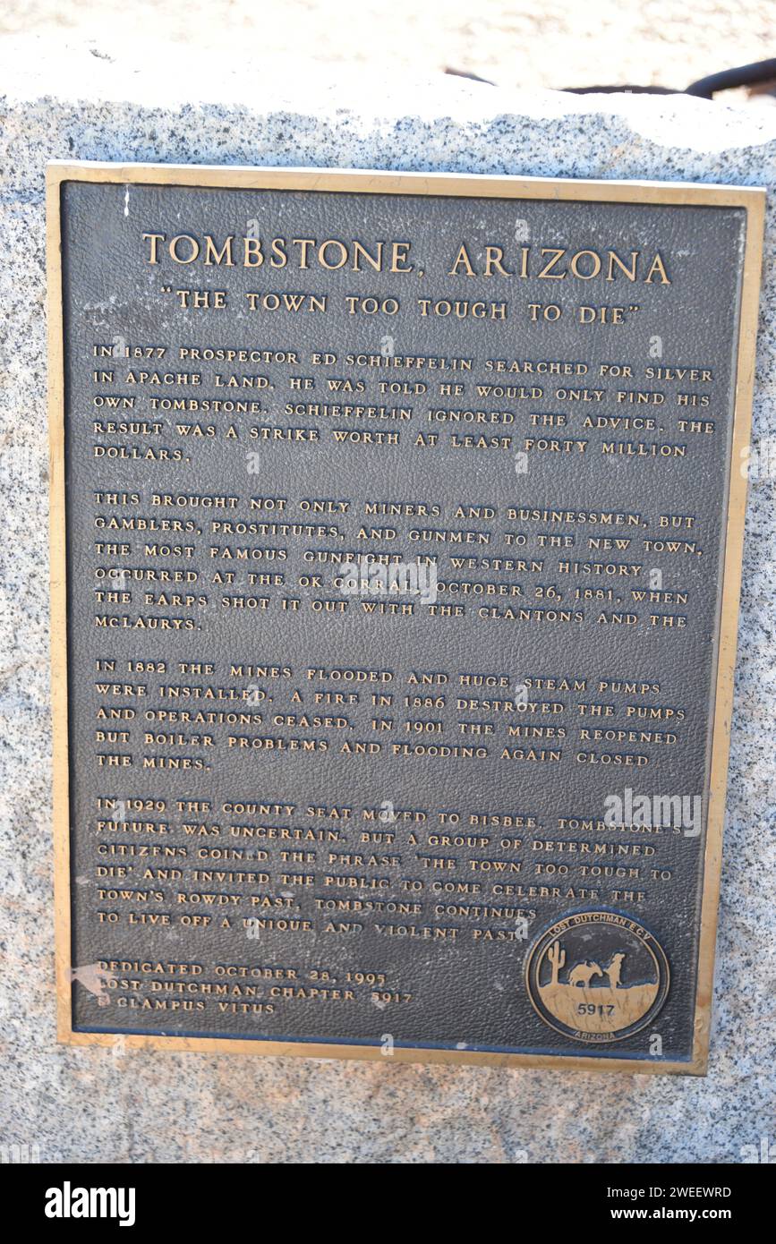 Tombstone, AZ., U.S.A. August 18, 2018. Tombstone Restoration ...