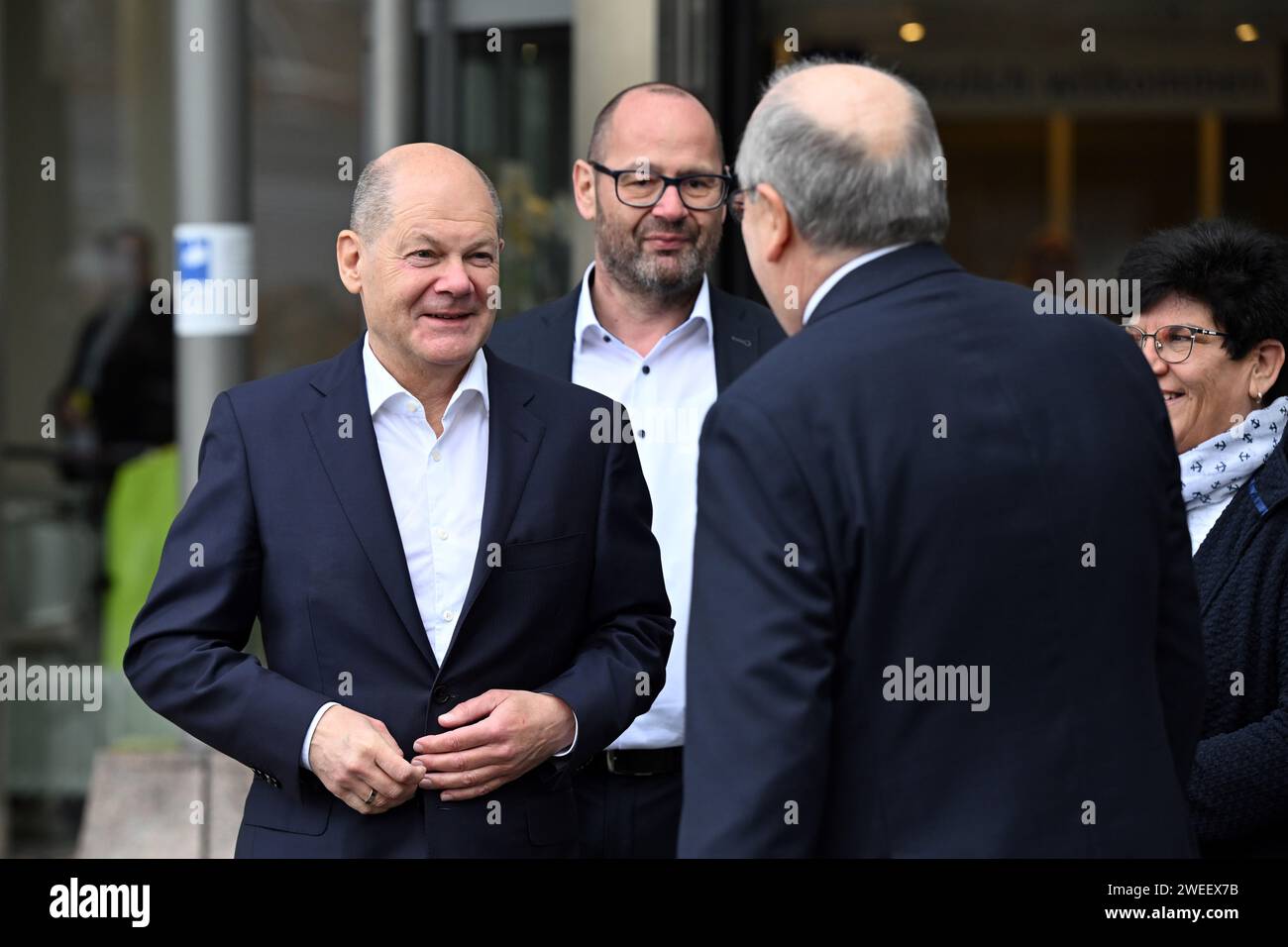 Eschweiler, Germany. 25th Jan, 2024. Federal Chancellor Olaf Scholz ...