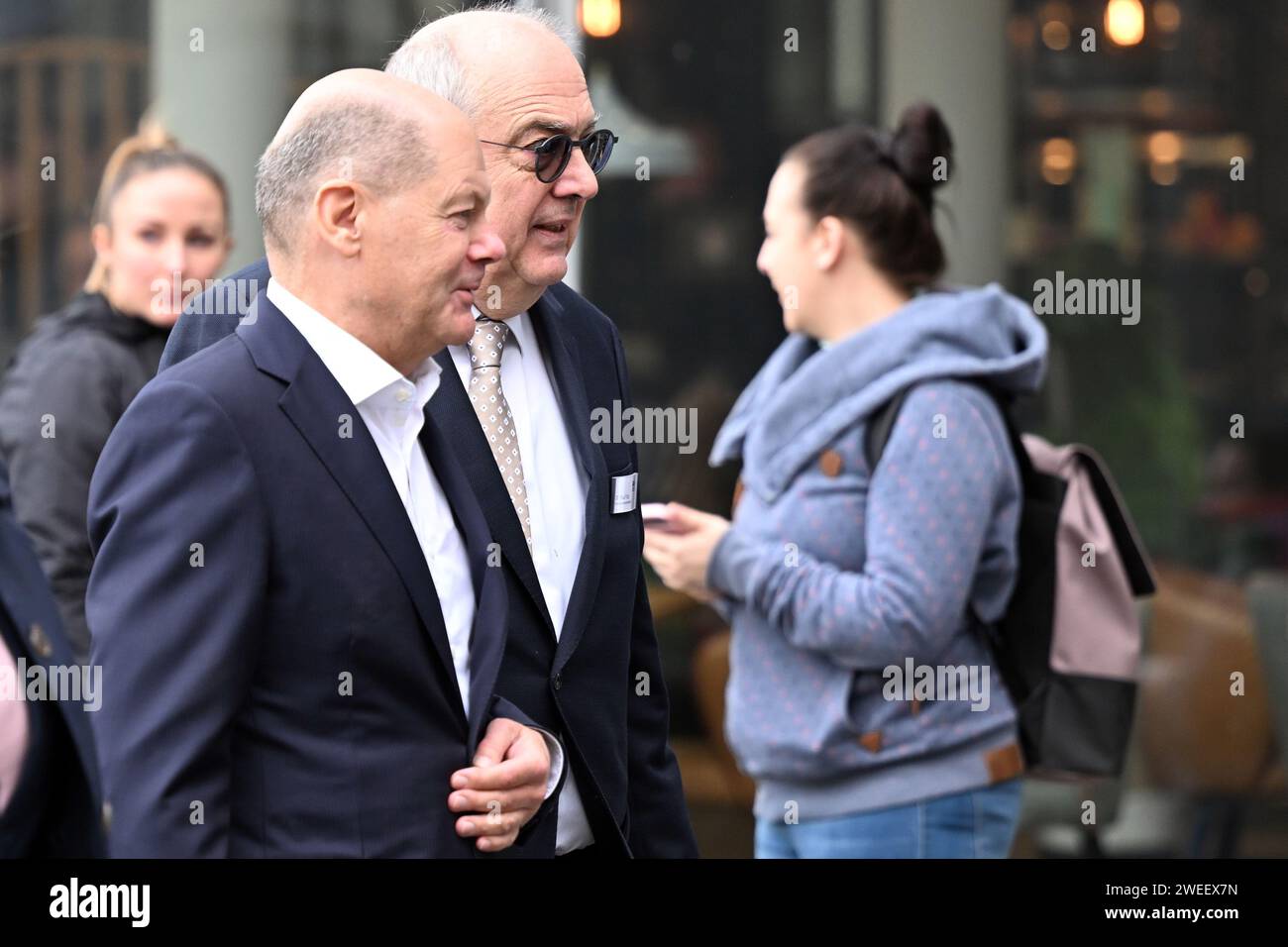Eschweiler, Germany. 25th Jan, 2024. Federal Chancellor Olaf Scholz ...