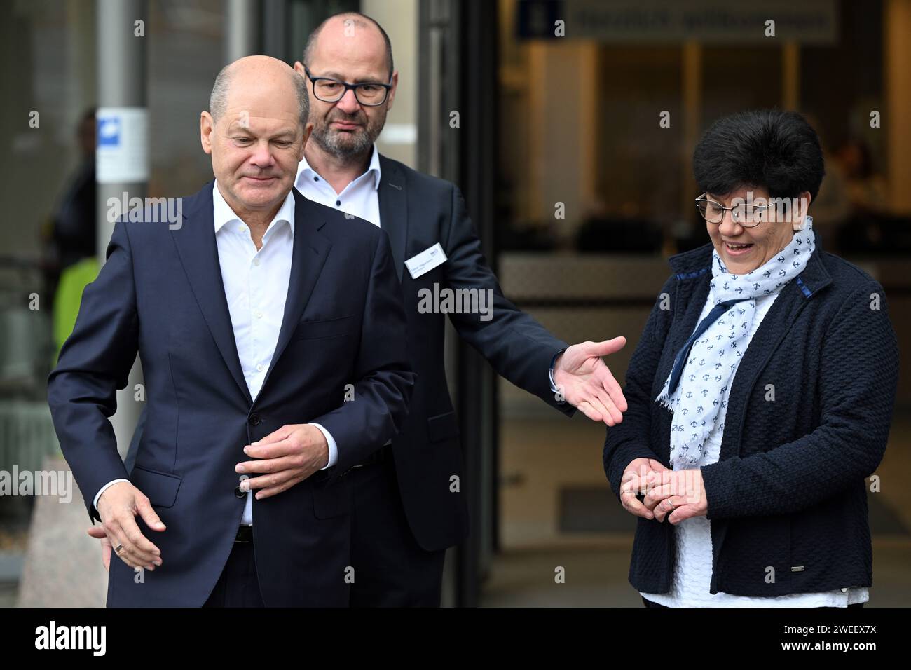 Eschweiler, Germany. 25th Jan, 2024. Federal Chancellor Olaf Scholz ...