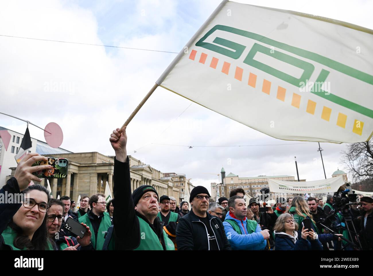 Stuttgart, Germany. 25th Jan, 2024. A supporter of the German Train ...