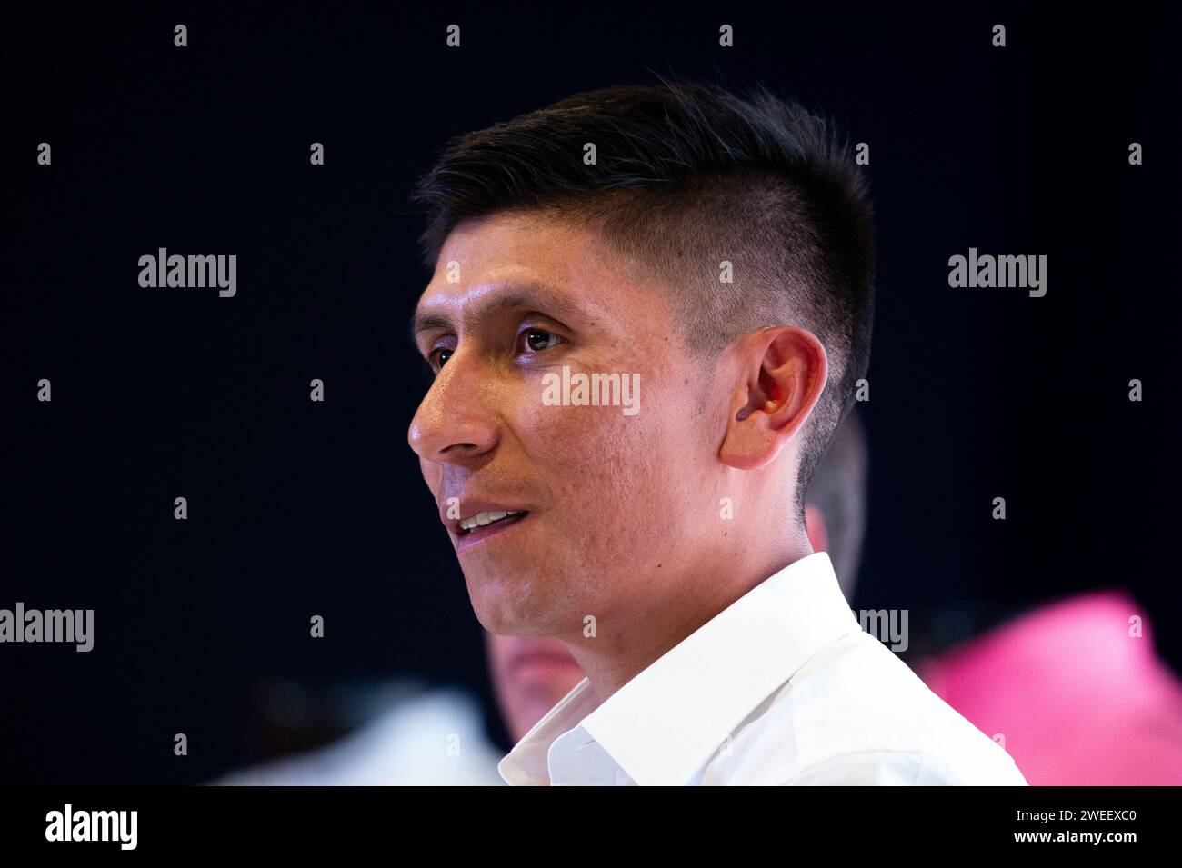 Colombian cyclist Nairo Quintana during a press conference announcing ...
