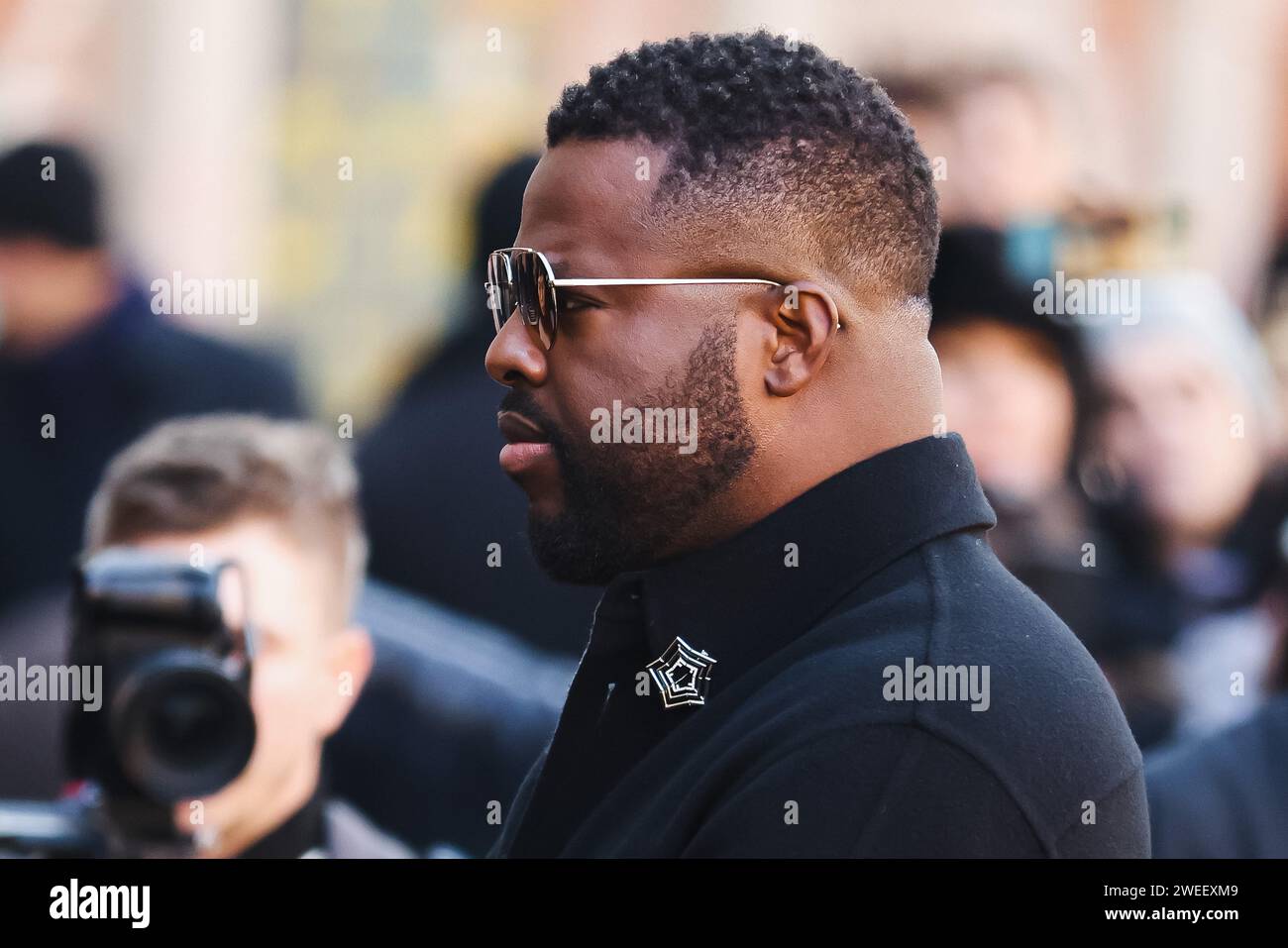 Milan, Italy. 13th Jan, 2024. Winston Duke is attending the Fendi ...