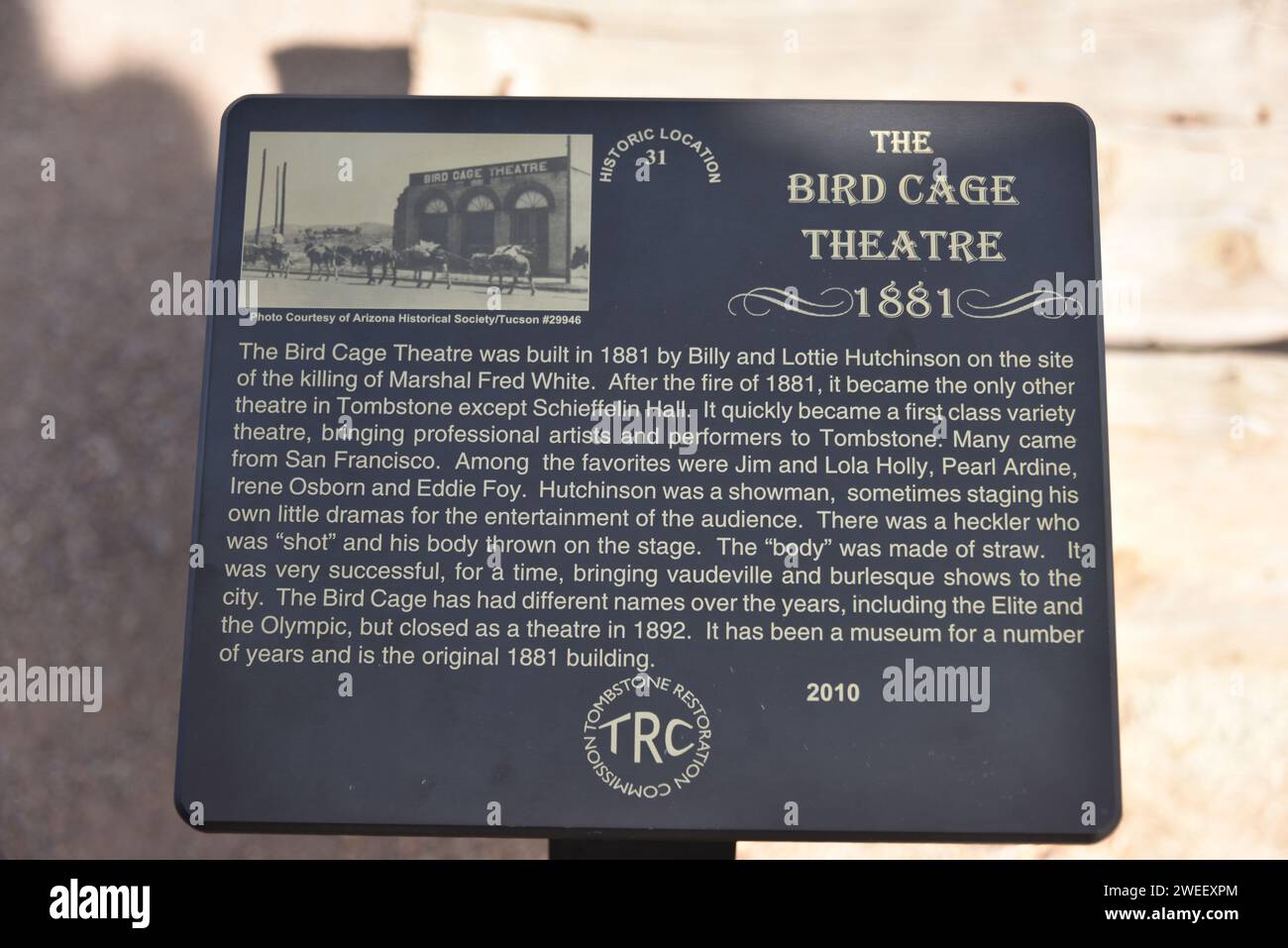 Tombstone, AZ., U.S.A. August 18, 2018. Tombstone Restoration ...
