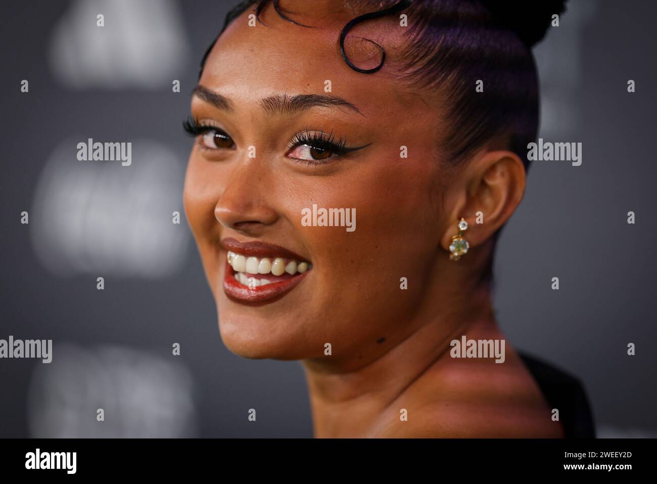 British singer-songwriter Joy Crookes at the FIFA Best Awards in London ...