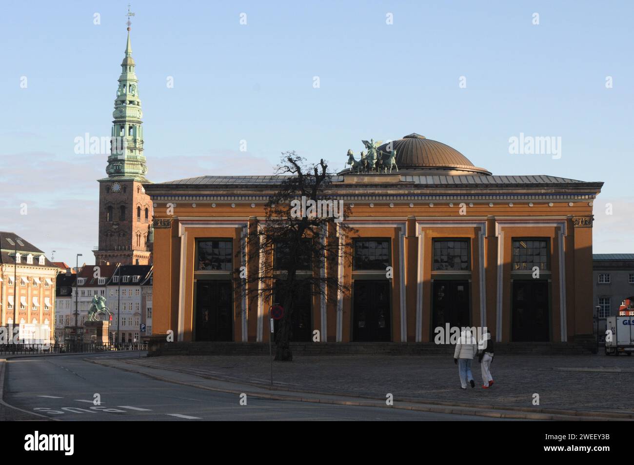 Copenhagen, Denmark /25 January 2024/. Thorvaldsen museum building in ...