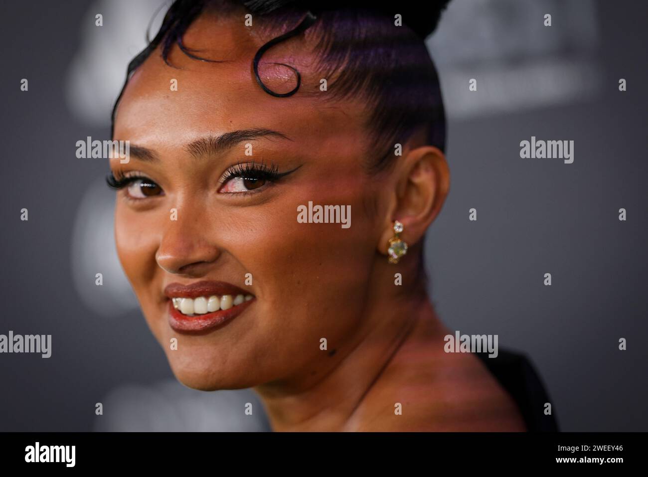 British singer-songwriter Joy Crookes at the FIFA Best Awards in London ...