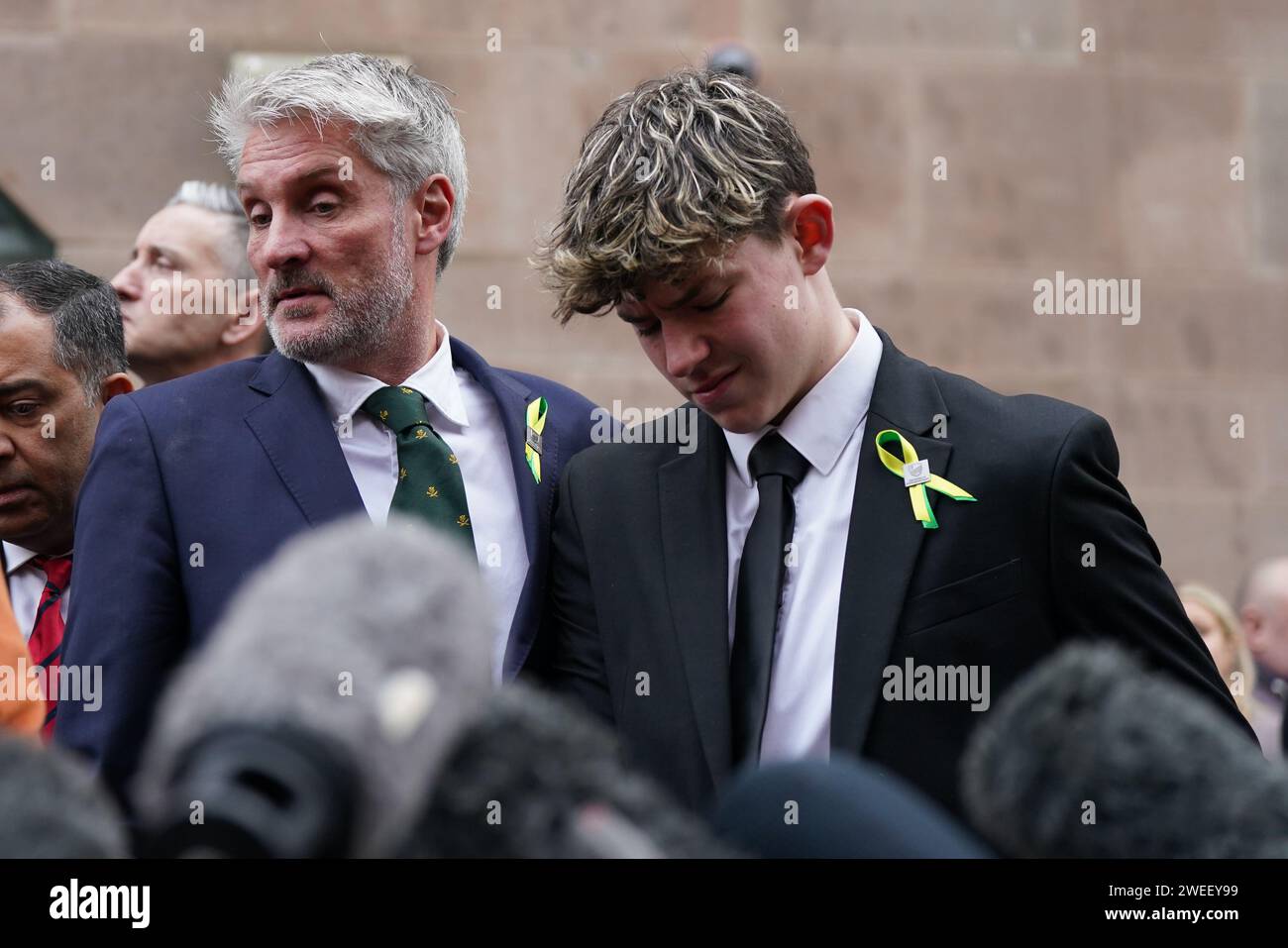 Barnaby Webber's father David Webber and brother Charlie Webber outside ...