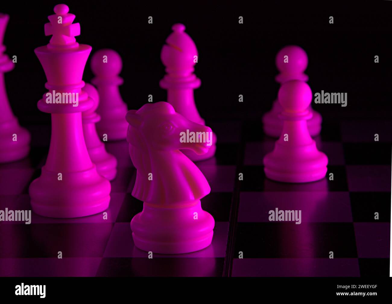 Pink Chess Pieces Stock Photo - Alamy