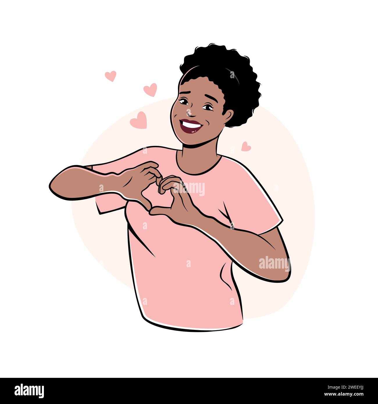 Girl showing heart gesture Stock Vector Images - Alamy